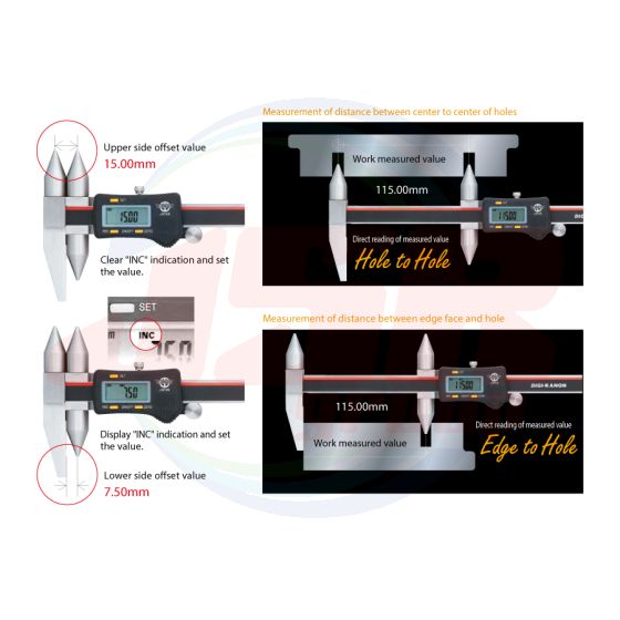 Centerline caliper for distance between center to center of holes with equal diameter | KANON ...