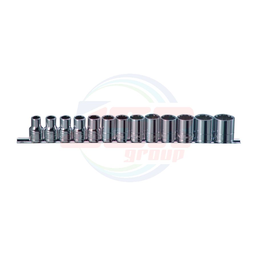 13393 | 1/2” 13PC SET 10-24MM 12PT SOCKET SET IN RAIL EXCEPT | SIGNET ...
